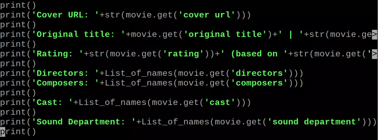 Cómo obtener información de películas en la terminal Raspberry Pi 8009_8