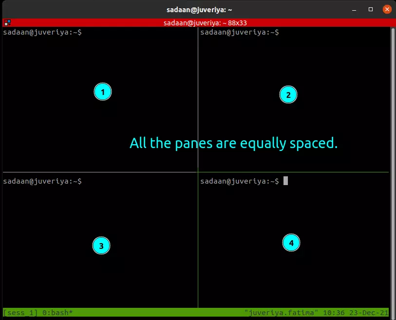 E fa'afefea ona fetu'una'i le tele o le pane Tmux? 800_3