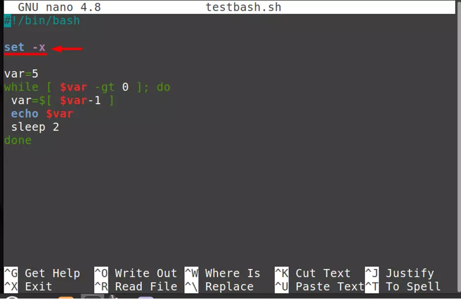 Si të përdorni komandën Set -x në Bash 803_3