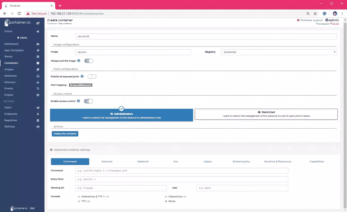 Pasang Portainer - UI Manajemén Berbasis Wéb Docker 8046_13