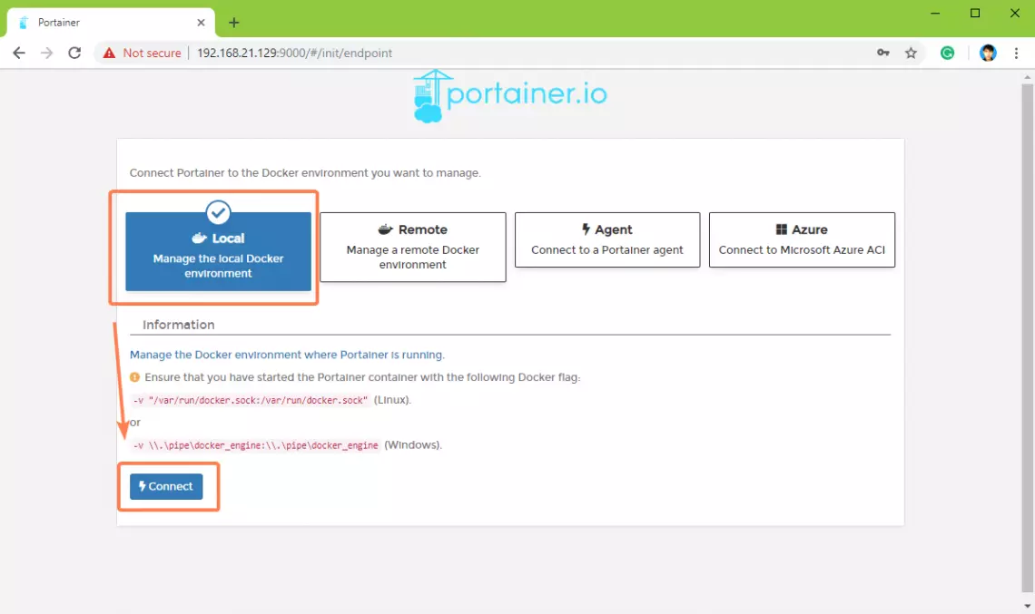 Instalar o Portainer – A interface do usuário de gerenciamento baseado na Web do Docker 8046_7