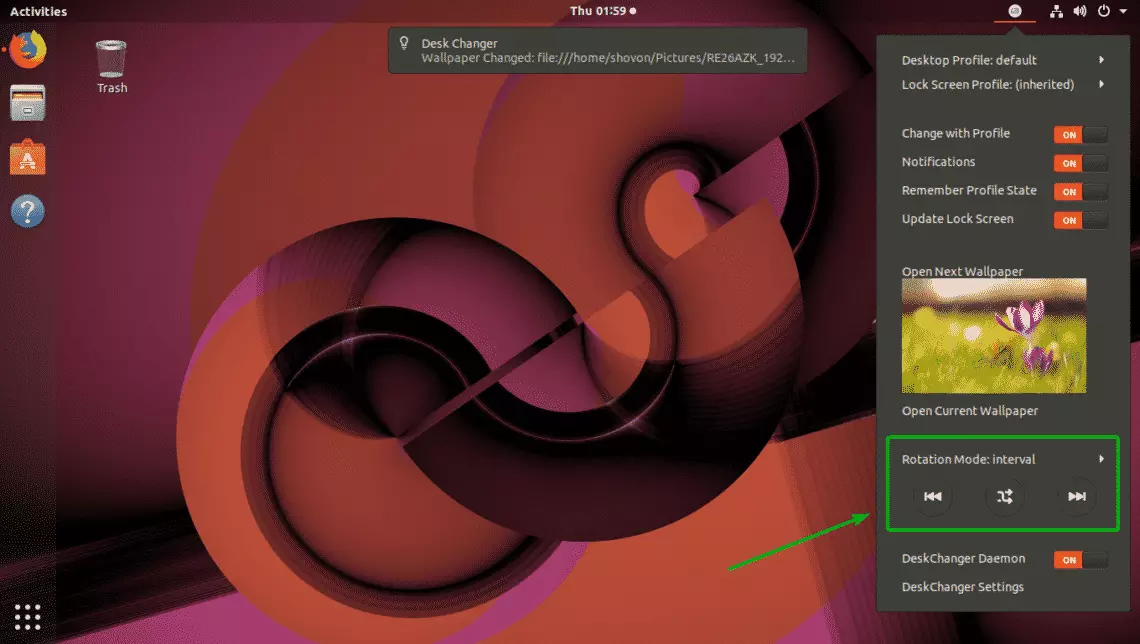 Как да инсталирате и използвате разширението Desk Changer GNOME 3 на Ubuntu 18.04 LTS 8060_22