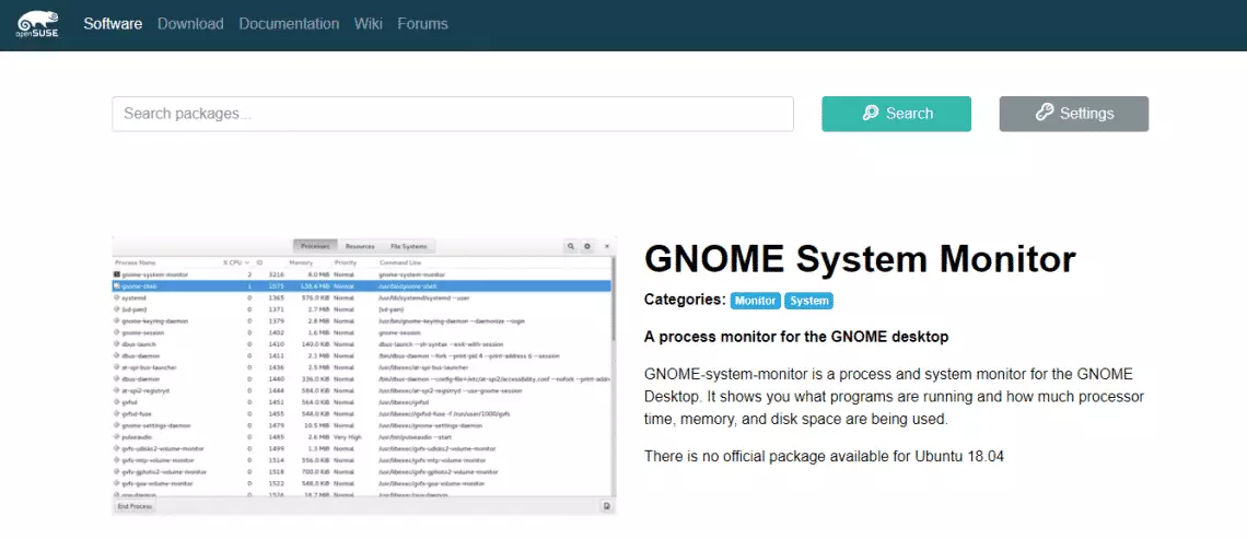 GNOME سسٹم مانیٹر 8062_3