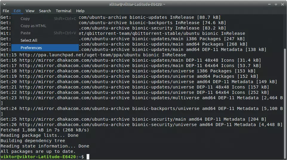 I-adjust ang Gnome Terminal Transparency 8065_2