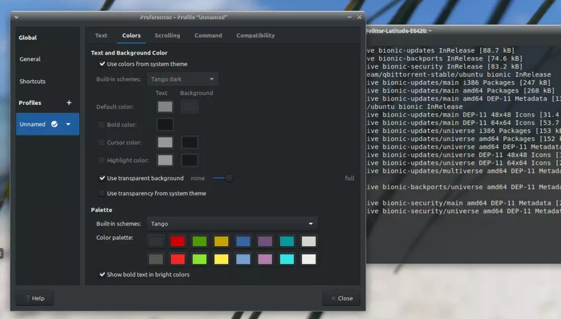 Passen Sie die Transparenz des Gnome-Terminals an 8065_4