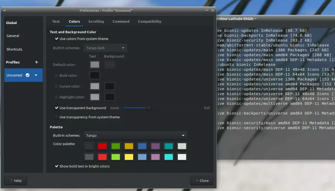 Passen Sie die Transparenz des Gnome-Terminals an 8065_5