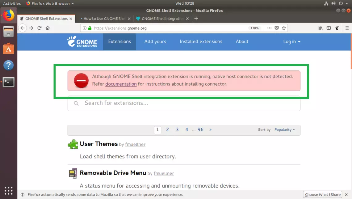 ଉବୁଣ୍ଟୁ 18.04 LTS ରେ GNOME 3 ଏକ୍ସଟେନ୍ସନ୍ କିପରି ସଂସ୍ଥାପନ କରିବେ | 8066_11