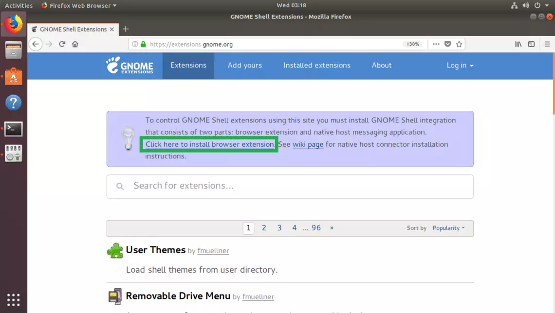 Hur man installerar GNOME 3-tillägg på Ubuntu 18.04 LTS 8066_7