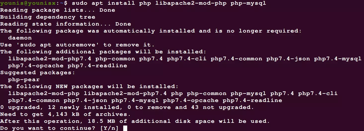 በኡቡንቱ 20.04 PHP እንዴት እንደሚጫን 8107_1
