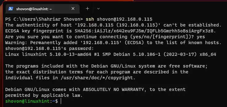 Ka yeel Server-ka SSH Debian 11 817_20