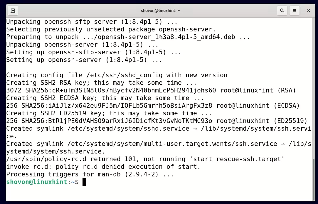 Gonesa SSH Server paDebian 11 817_5