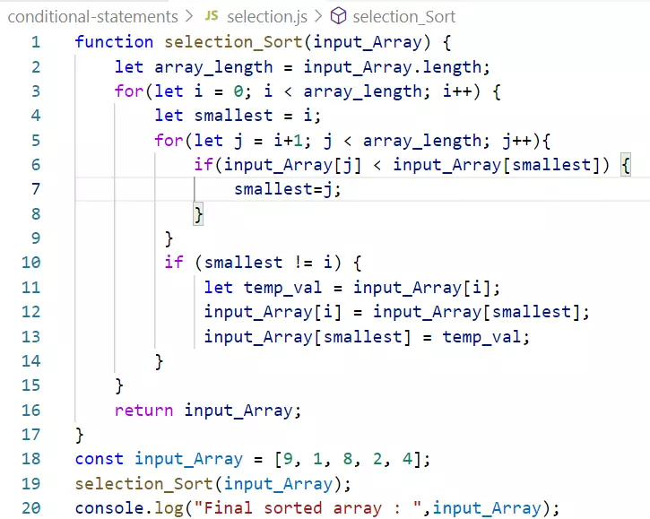 Sortir Seleksi dalam JavaScript 8209_15