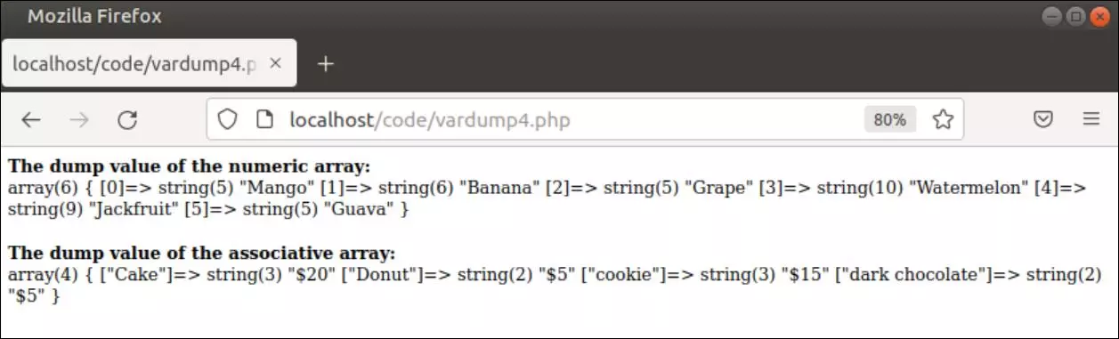 Функција PHP var_dump(). 8230_4
