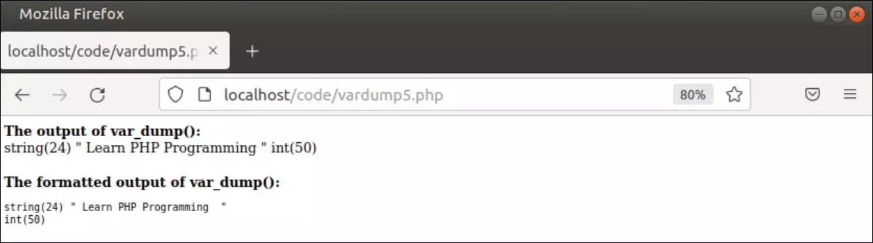 PHP var_dump() funksjon 8230_5