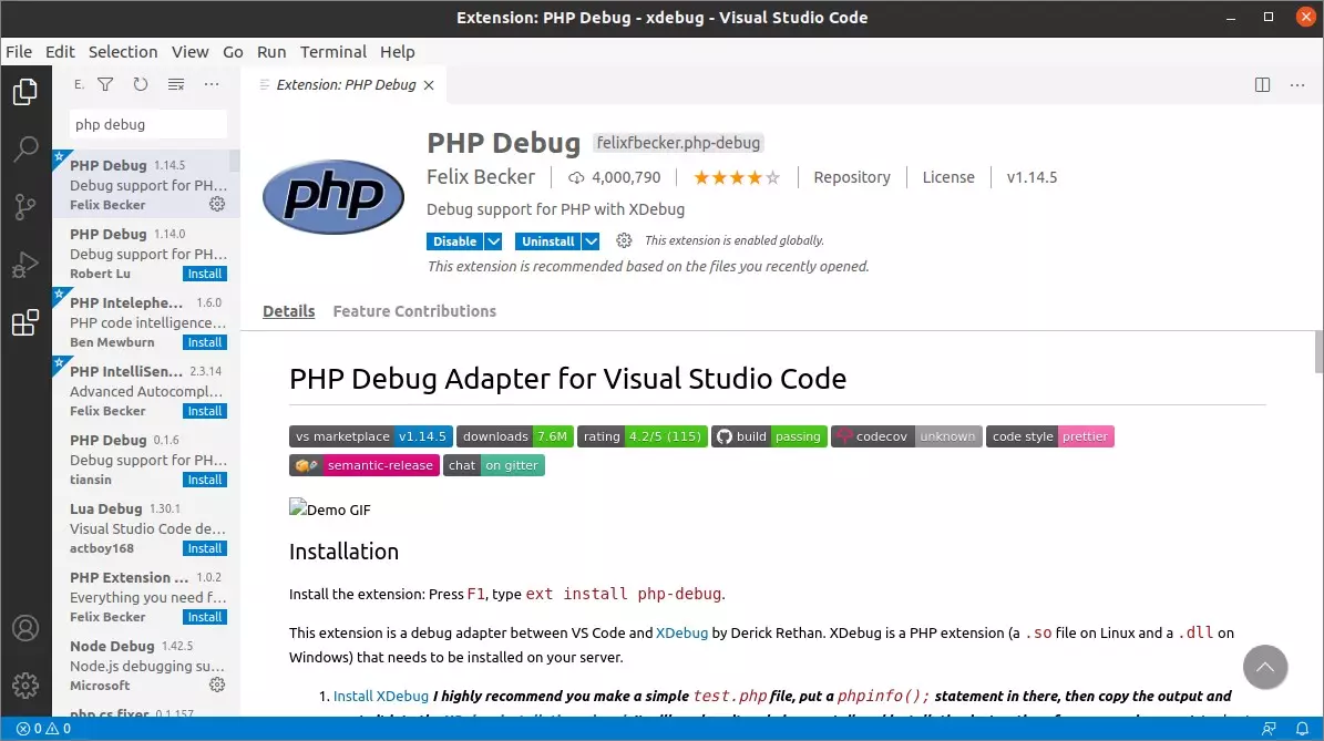 Si të instaloni Xdebug dhe ta përdorni atë në PHP në Ubuntu? 8243_3