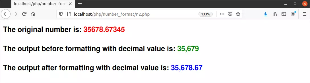PHP ରେ number_format () କାର୍ଯ୍ୟର ବ୍ୟବହାର | 8250_2
