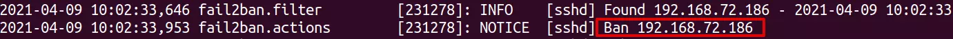 Fail2ban இல் ஐபியை எவ்வாறு தடைசெய்வது 8256_3