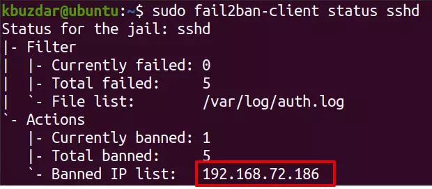 Yuav ua li cas unban tus IP hauv fail2ban 8256_4