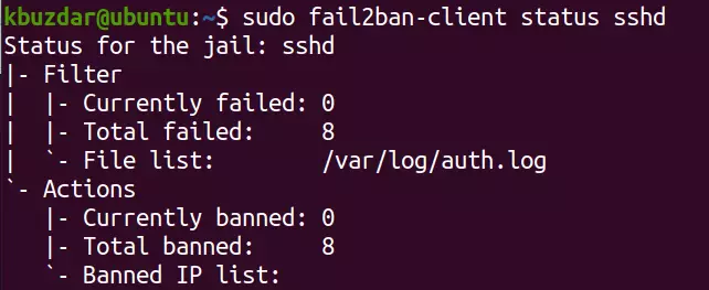 Jinsi ya kubatilisha IP katika fail2ban 8256_6