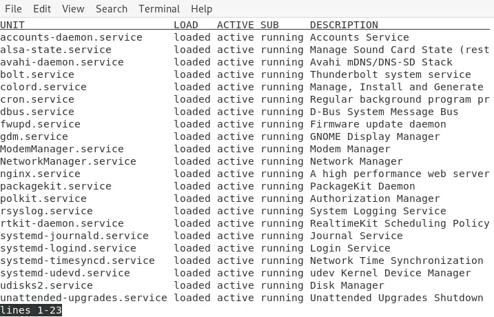 Debian Listoni të gjitha shërbimet në funksion 8267_2