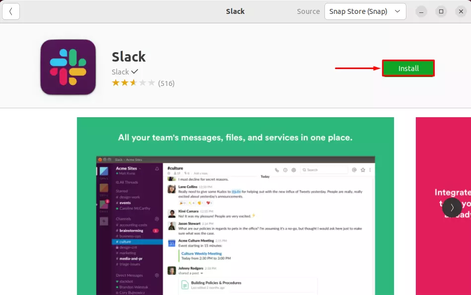Giunsa ang Pag-install sa Slack sa Ubuntu 22.04 8292_8