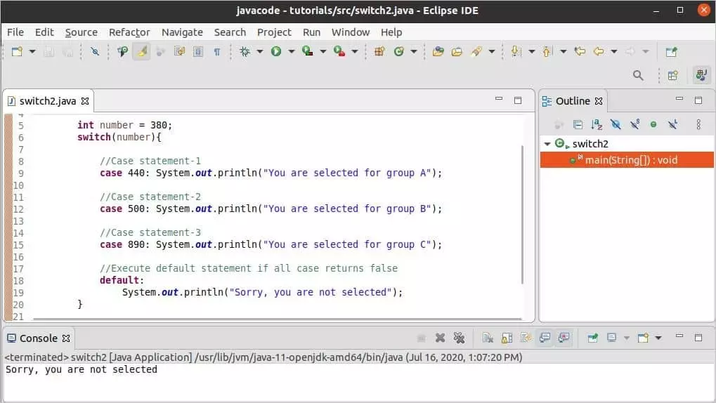 Instruction de cas de commutateur Java 8372_4