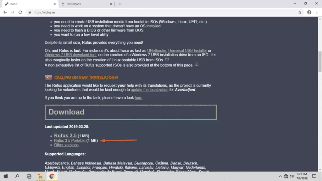 Debian 10 gurmak üçin “Debian 10” bootable USB Thumb Drive döretmek 8386_3