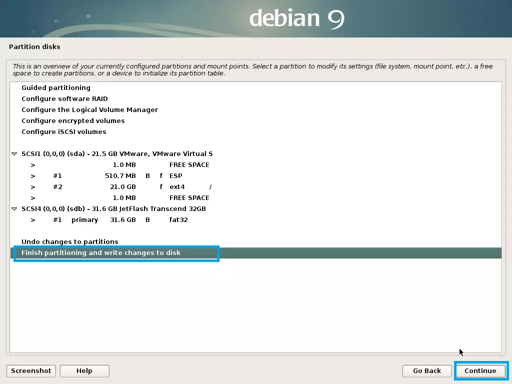 USB မှ Debian 9 Stretch ကို ထည့်သွင်းနည်း 8387_45