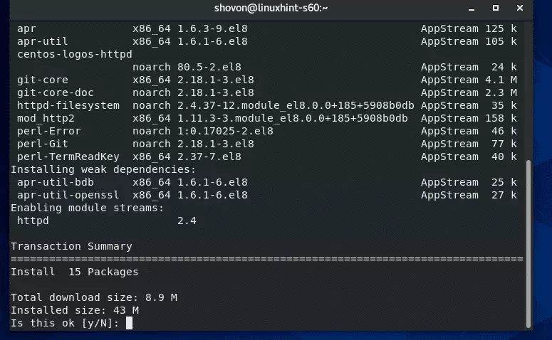 กำหนดค่าเซิร์ฟเวอร์ Git ด้วย HTTP บน CentOS 8 8399_3