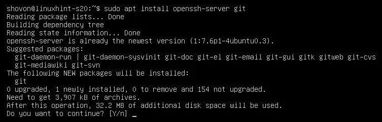 Ubuntu-da SSH bilan Git Serverni sozlang 8401_4
