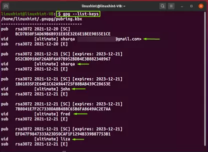 Линукс дээрх GPG түлхүүрүүдийг хэрхэн устгах вэ 8417_1