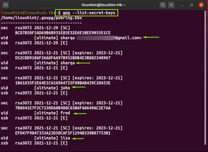 Meriv çawa bişkojkên GPG-ê li Linux-ê jêbirin 8417_2