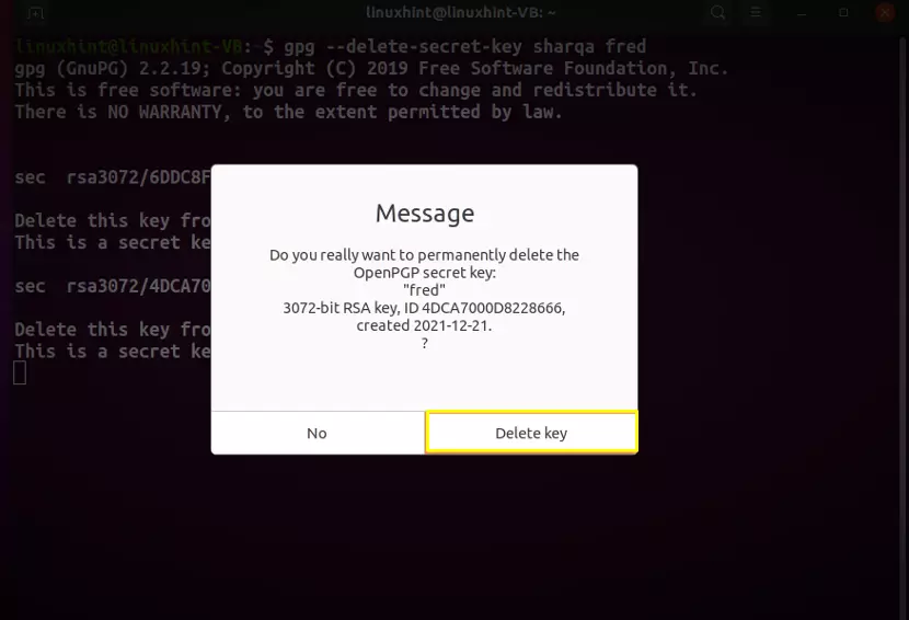 Linux တွင် GPG ကီးများကို ဖျက်နည်း 8417_20