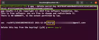 Як видалити ключі GPG у Linux 8417_23