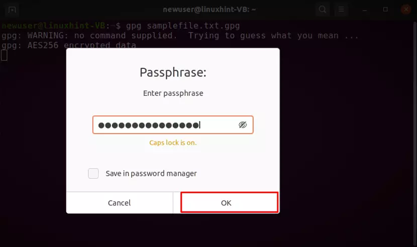 GPG ବ୍ୟବହାର କରି ପାସୱାର୍ଡ ସହିତ ଫାଇଲ୍ କିପରି ଏନକ୍ରିପ୍ଟ କରିବେ | 8429_10