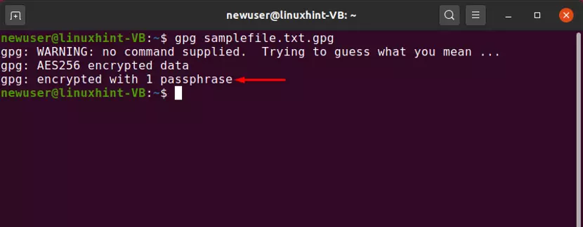 GPG प्रयोग गरेर पासवर्डको साथ फाइल कसरी इन्क्रिप्ट गर्ने 8429_11