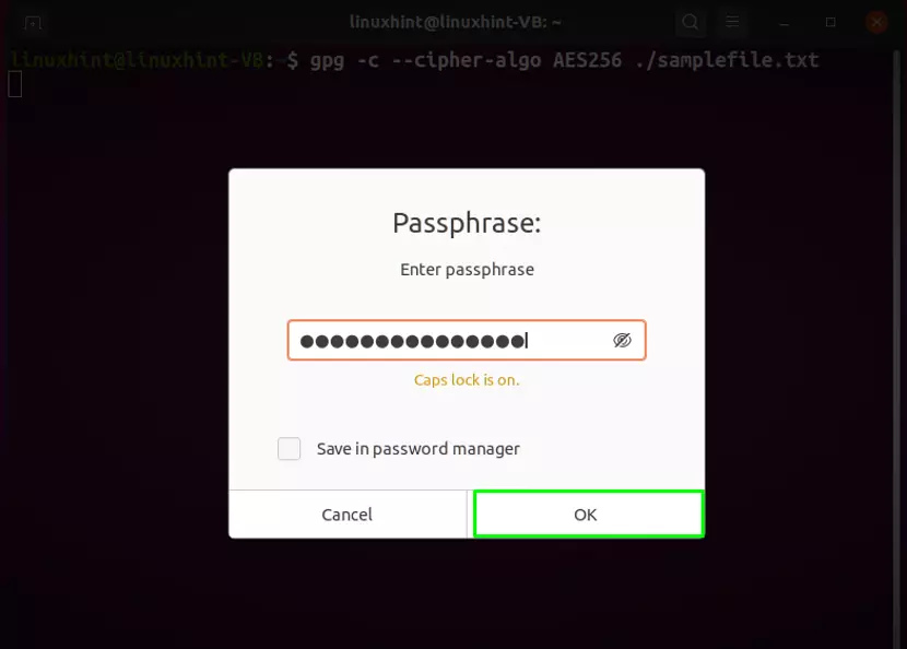 GPG ବ୍ୟବହାର କରି ପାସୱାର୍ଡ ସହିତ ଫାଇଲ୍ କିପରି ଏନକ୍ରିପ୍ଟ କରିବେ | 8429_4