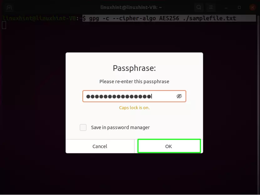 GPG ବ୍ୟବହାର କରି ପାସୱାର୍ଡ ସହିତ ଫାଇଲ୍ କିପରି ଏନକ୍ରିପ୍ଟ କରିବେ | 8429_5