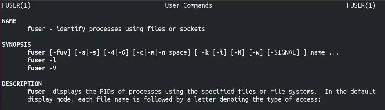 Hvernig á að nota fuser skipun í Linux 8430_2