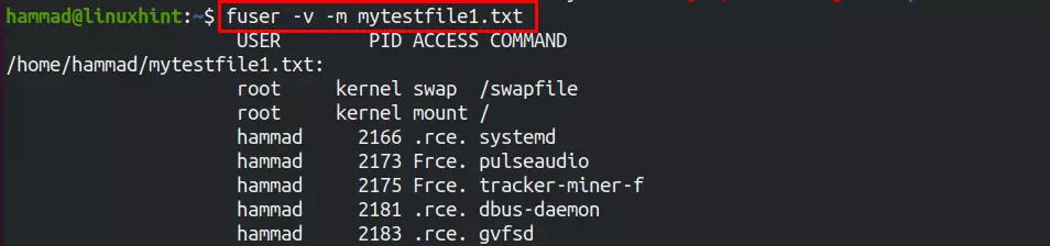 Hvernig á að nota fuser skipun í Linux 8430_5