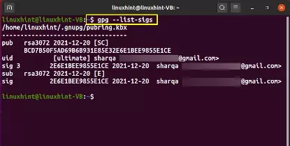 Linux жүйесінде GPG кілттерін қалай тізімдеуге болады 8435_4