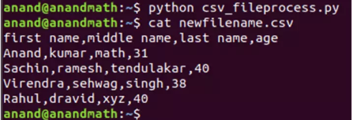 Python دىكى CSV ھۆججەت بىر تەرەپ قىلىش 8465_3