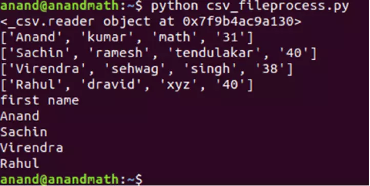 Python دىكى CSV ھۆججەت بىر تەرەپ قىلىش 8465_4