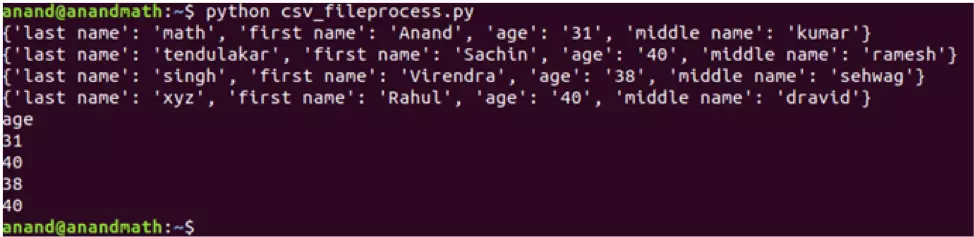 Python دىكى CSV ھۆججەت بىر تەرەپ قىلىش 8465_5