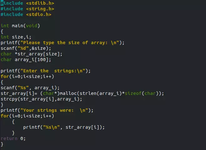 Com crear una matriu de cadenes utilitzant Malloc() a la programació en C 8483_1