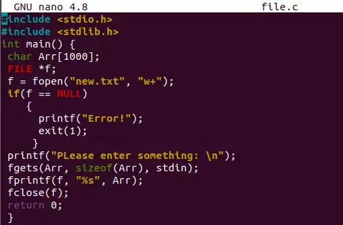 Giunsa Nimo Pagsulat sa usa ka File sa C? 8494_8