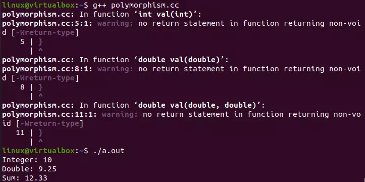 Polymorphism ni C ++ Awọn apẹẹrẹ 8505_3
