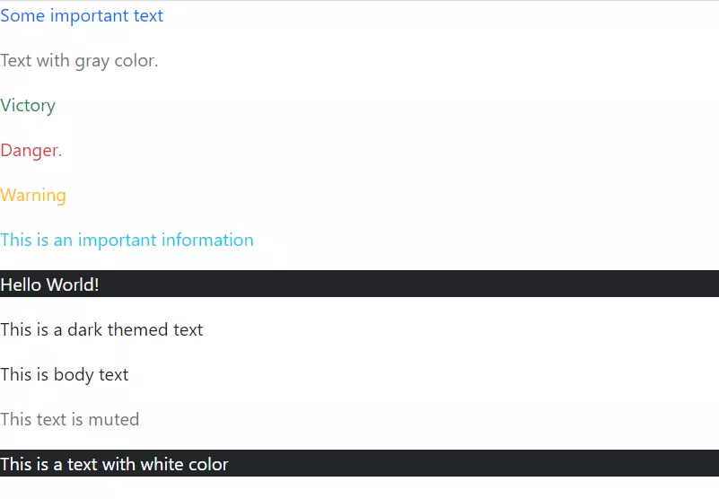 બુટસ્ટ્રેપ 5 માં ટેક્સ્ટ રંગો અને પૃષ્ઠભૂમિ રંગો વર્ગો | સમજાવી 8540_1
