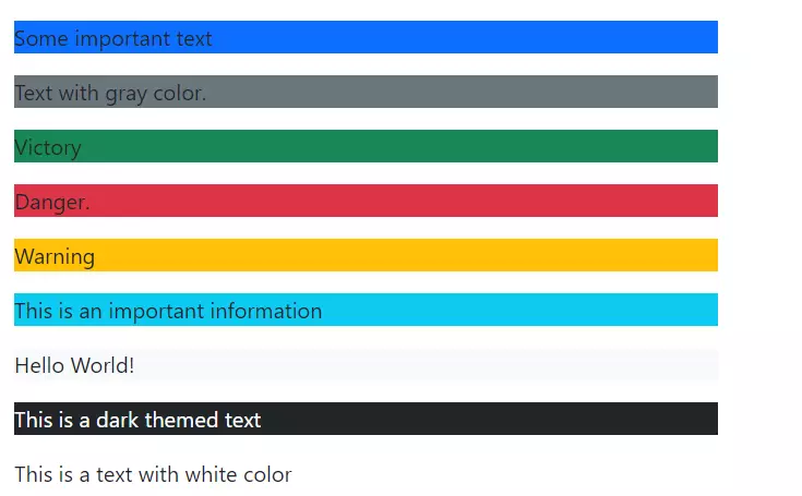 బూట్స్ట్రాప్ 5 | లో టెక్స్ట్ కలర్స్ మరియు బ్యాక్గ్రౌండ్ కలర్స్ క్లాసులు వివరించారు 8540_3