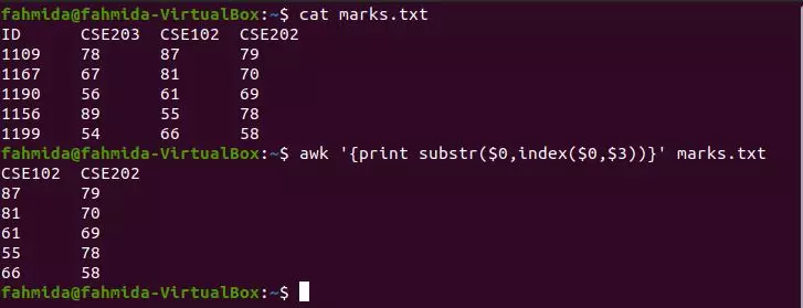 Com imprimir un rang de columnes mitjançant l'ordre `awk` 8575_7